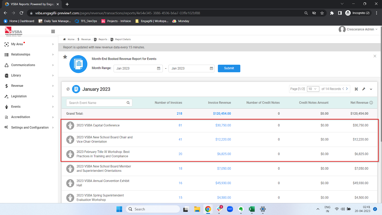 Release Notes - Month End Booked Revenue Report- May 2023