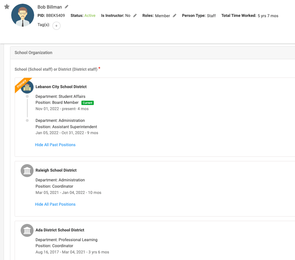 Release Notes - Position History