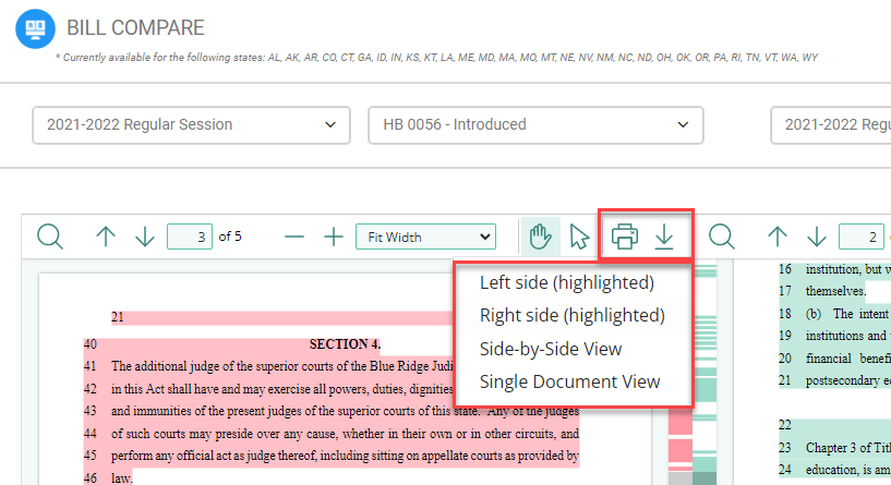 Comparing Legislative Text using "Bill Compare"?